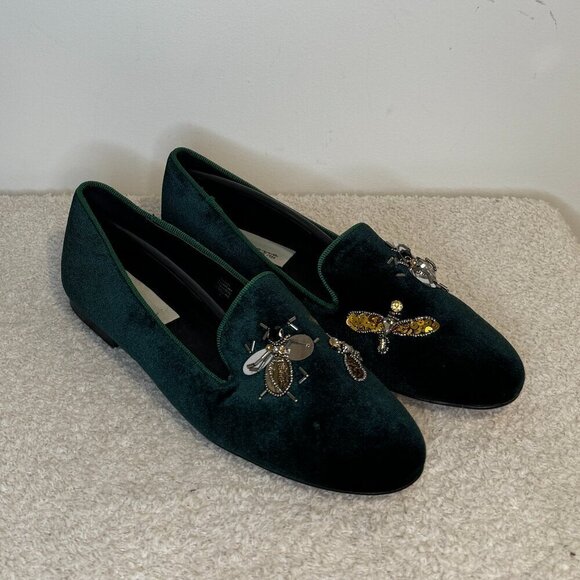 Vintage Havana | Shoes | Vintage Havana Sue Velvet Flats Hunter Green ...